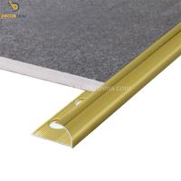 China Polish Gold Bullnosed Aluminium Tile Trim 2.5m x 10mm for Wall Corner Protection for sale