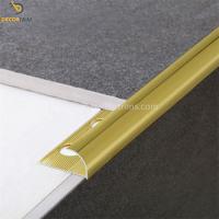 China 10mm Bullnose Round Edge Aluminum Tile Trim 6063 T5 Shiny Gold 2.5m for sale