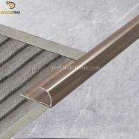 China High Glossy Coffee Curved Aluminum Tile Trim 10mm 2.5m for Tile Edge Protection for sale