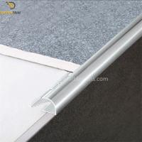 China Chrome Silver Metal Tile Trims 7/16 Quarter Round Open Edge for sale