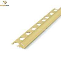 China 12mm Depth Ceramic Quarter Round Tile Trim , Anodizing Matt Gold Tile Trim for sale