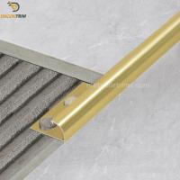 China Aluminum Quadrant Tile Trim 12.4mm x 2.5m Polish Gold YJ-095 for sale