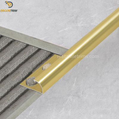 China Aluminum Quadrant Tile Trim 12.4mm x 2.5m Polish Gold YJ-095 for sale