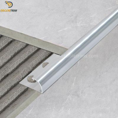 China 12mm Chrome Aluminum Tile Edge Trim 2.5m Aluminum Alloy 6063 Decorative Corner Strip for sale
