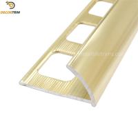 China 11mm Shiny Gold Aluminum Tile Trim Round Edge 2.5m for Decoration Protection for sale