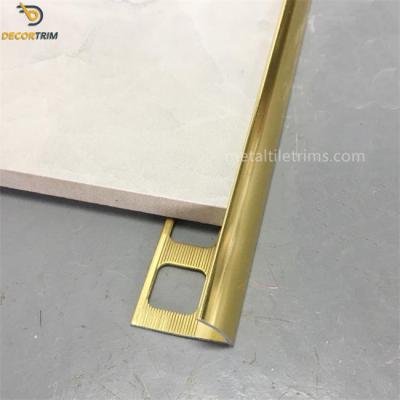 China 11mm Shiny Gold Aluminum Tile Trim Round Edge 2.5m for Decoration Protection for sale