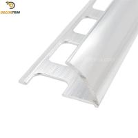 China Aluminum 6063 Round Edge Tile Trim 12mm Polish Silver 2.5m Protective Edging for sale