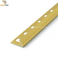 China Round Open Shape Aluminium Tile Trim 10mm x 2.5m High Glossy Gold for sale