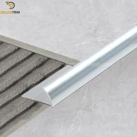 China Bullnose Quad Aluminium Round Edge Tile Trim High Glossy Silver 2.5m 10.8mm for sale