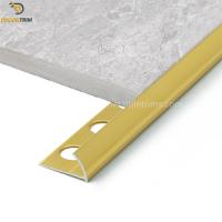 China Round Open Shape Aluminium Tile Trim 10mm x 2.5m High Glossy Gold for sale