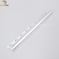 China 6063 Aluminium Quarter Round Tile Trim Gloss Silver 2.5m Length 10mm Size for sale