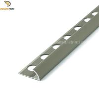 China 8mm Matt Bronze Aluminum Tile Trim Bullnose Quad Edge 2.5m Exterior for sale