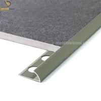 China 8mm Matt Bronze Aluminum Tile Trim Bullnose Quad Edge 2.5m Exterior for sale