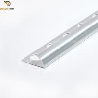China 6063 Aluminium Quarter Round Tile Trim Gloss Silver 2.5m Length 10mm Size for sale