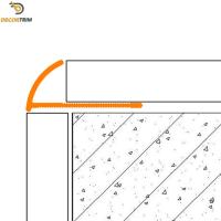 China 12mm x 2.5m Aluminium Tile Edging Strip Anodized Matt Gold External Corner for sale