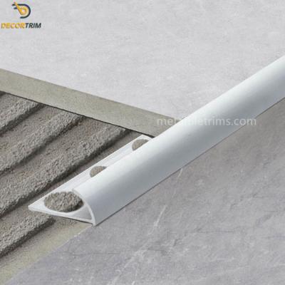 China Anodized Matt Satin Aluminum Tile Trim 10mm Round Edge 2.5m Length Alloy 6063 for sale