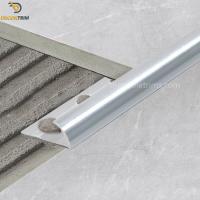 China 6063 Aluminium Quarter Round Tile Trim Gloss Silver 2.5m Length 10mm Size for sale