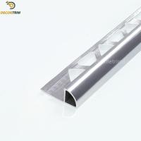 China Quarter Round Bullnose Tile Edging Trim High Gloss Silver 12mm Aluminum Alloy 6063 T5 for sale