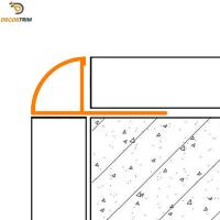 China Quarter Round Bullnose Tile Edging Trim High Gloss Silver 12mm Aluminum Alloy 6063 T5 for sale