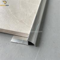 China Quarter Round Bullnose Tile Edging Trim High Gloss Silver 12mm Aluminum Alloy 6063 T5 for sale