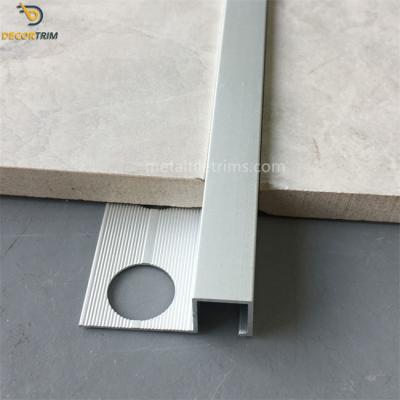 China 2500x11mm Aluminum Alloy Tile Trim Box Shape Ceramic Edge Profile Anodized Silver for sale
