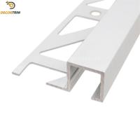 China 2500x11mm Aluminum Alloy Tile Trim Box Shape Ceramic Edge Profile Anodized Silver for sale