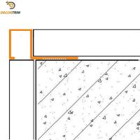 China Bright Silver Metal Square Edge Tile Edging Trim 10mm X 12mm for sale