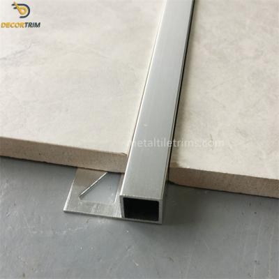 China Anodizing Matt Silver 10mm Box Tile Trim For Tile Corner Decoration for sale