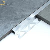China Square Closed Shape Aluminium Tile Trim Silver 2.5 Meters Length for sale