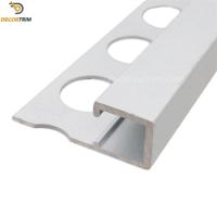 China Anodized Matt Silver Aluminum Tile Trim 9.5mm Square Edge Decorative Edging Strip 2.5m for sale