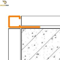 China Decorative Aluminium Tile Trim Square Box Section Edge 9.5mm Height for sale