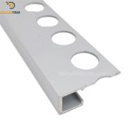 China Anodized Matt Silver Aluminum Tile Trim 9.5mm Square Edge Decorative Edging Strip 2.5m for sale