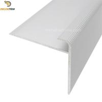 China Aluminum Alloy 6063 F Shape Stair Nosing Tile Trim 8mm Height 2mm Thickness for sale