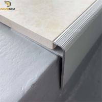 China Aluminum Alloy 6063 F Shape Stair Nosing Tile Trim 8mm Height 2mm Thickness for sale
