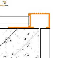 China Aluminum Stair Nosing Box Edge 13mm Height 1mm Thickness Shiny Silver Slip Resistant Tile Trim for sale