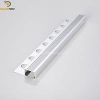 China Aluminum Stair Nosing Box Edge 13mm Height 1mm Thickness Shiny Silver Slip Resistant Tile Trim for sale