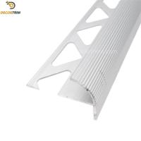 China Aluminum 6063 T5 Bullnose Stair Nosing Trim Matt Silver 2.5m Length for sale