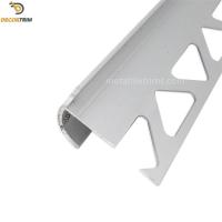 China Aluminum 6063 T5 Bullnose Stair Nosing Trim Matt Silver 2.5m Length for sale