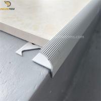 China Aluminum 6063 T5 Bullnose Stair Nosing Trim Matt Silver 2.5m Length for sale