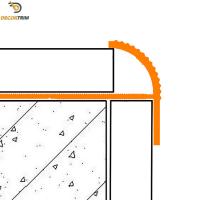 China Aluminum 6063 T5 Bullnose Stair Nosing Trim Matt Silver 2.5m Length for sale