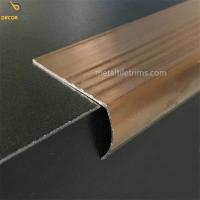 China Aluminum Stair Nosing Tile Trim 40x25mm Rose Gold Bullnose Edge Protector for sale