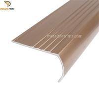 China Aluminum Stair Nosing Tile Trim 40x25mm Rose Gold Bullnose Edge Protector for sale