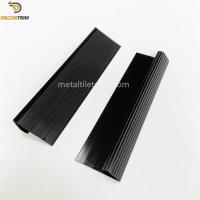 China Decorative Aluminum Transition Strips For Carpet Shiny Black Fluted for sale