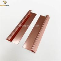 China Aluminum Fluted Carpet Transition Strip Shiny Rose Red 8.4mm x 3000mm for sale