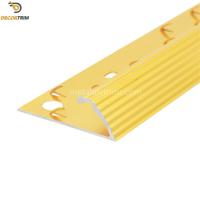 China 8.4mm Aluminum Naplock Transition Strip Tile to Carpet Shiny Gold 3m for sale