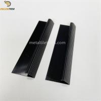 China Decorative Aluminum Transition Strips For Carpet Shiny Black Fluted for sale