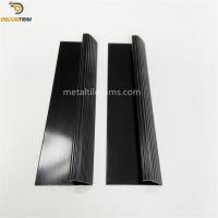 China Decorative Aluminum Transition Strips For Carpet Shiny Black Fluted for sale