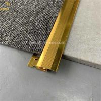 China 8.5mm Zig Zag Carpet Strip Anodized Shiny Gold Aluminum Floor Trim 3m for sale