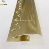 China Z Shape Carpet Transition Strip Shiny Gold Aluminum 27.2mm Width 3m Length for sale