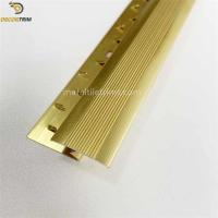 China 8.5mm Zig Zag Carpet Strip Anodized Shiny Gold Aluminum Floor Trim 3m for sale